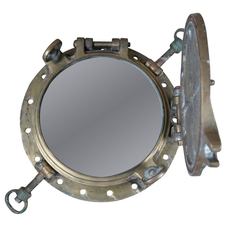 Extremely Rare Antique Solid Brass Maritime Ships Porthole Storm Cover ...