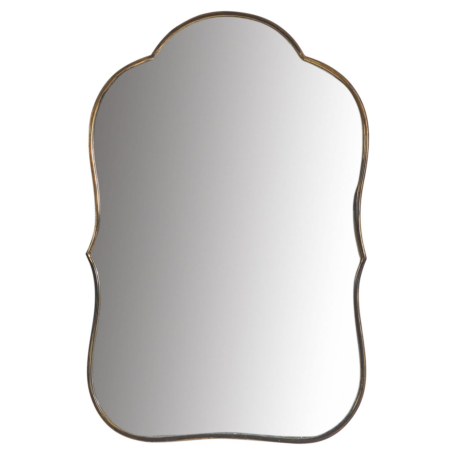Italian 1940s Tinted Amber Glass Frame Wall Mirror For Sale at 1stDibs