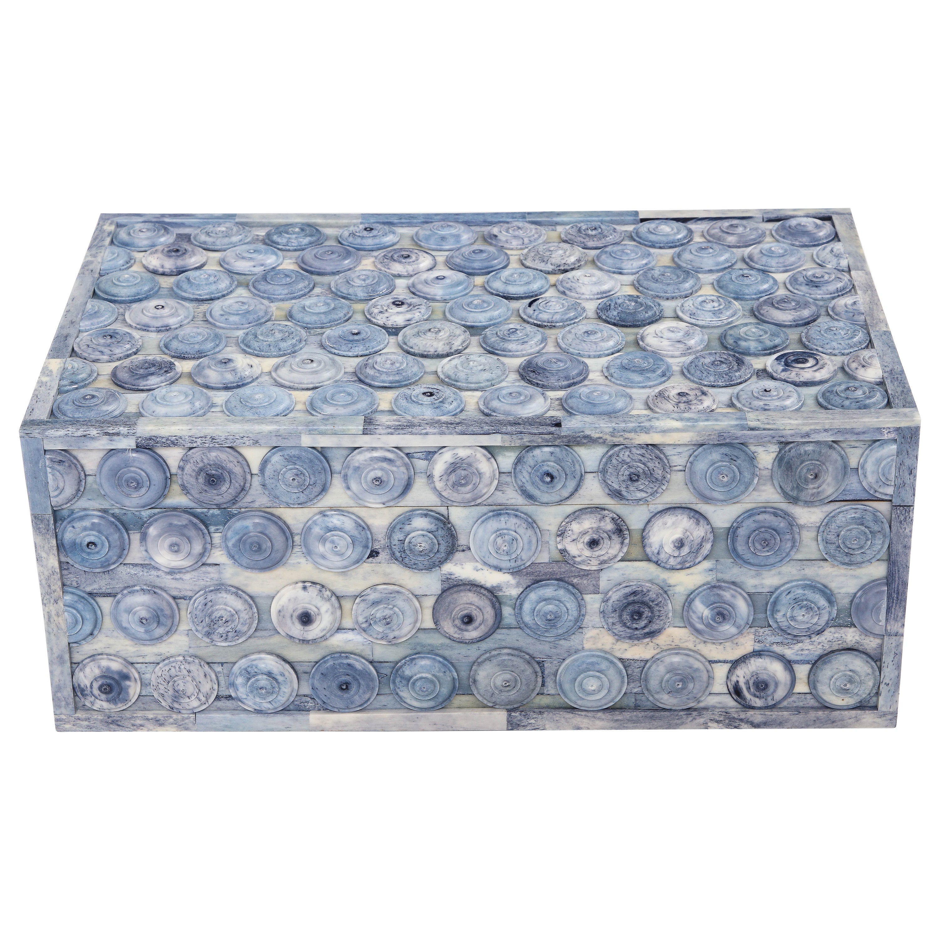 Large Sky Blue Bone Decorative Box For Sale at 1stDibs