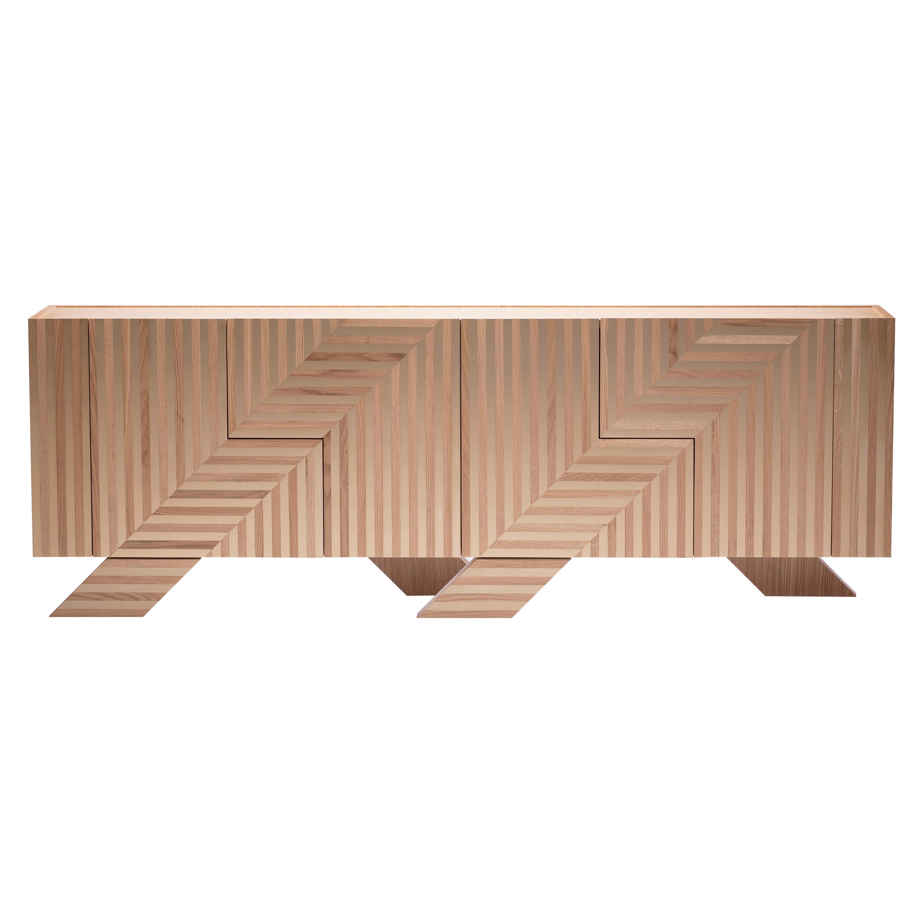 Contemporary Sideboard, Credenza in Veneered Wood, Solid Wood and ...