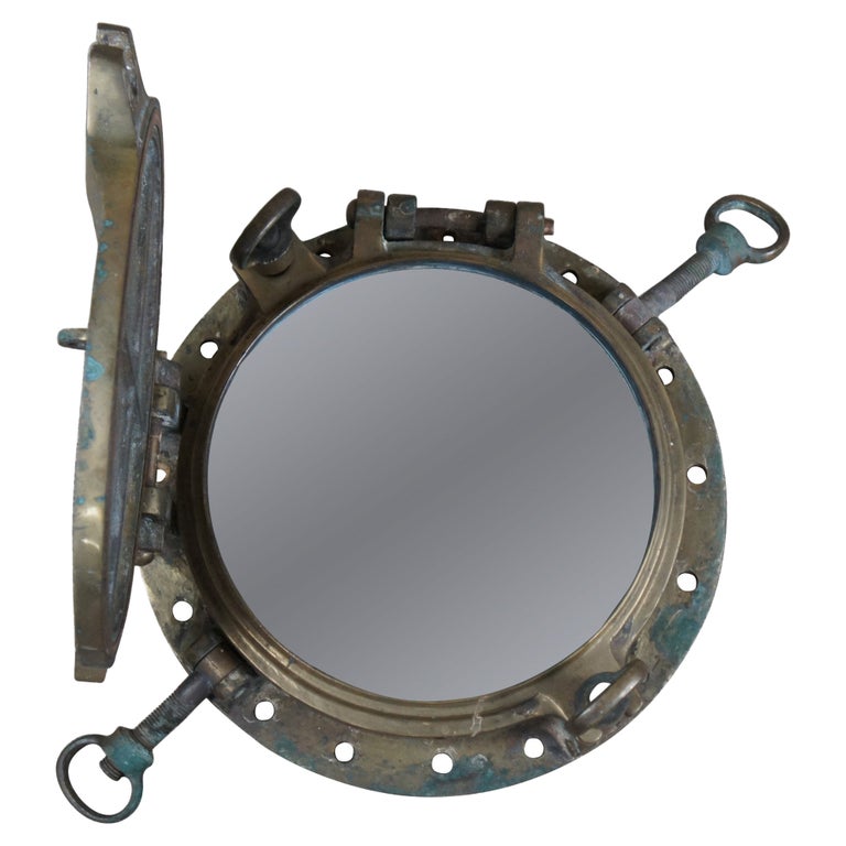 Extremely Rare Antique Solid Brass Maritime Ships Porthole Storm Cover ...