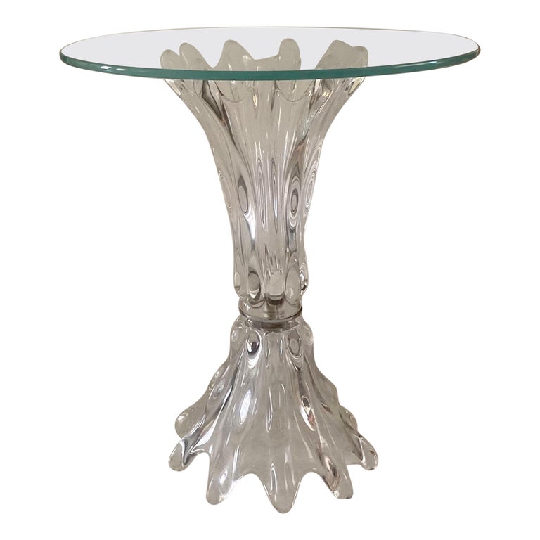 French Art Glass Custom Side Table by Vannes, France For Sale at 1stDibs