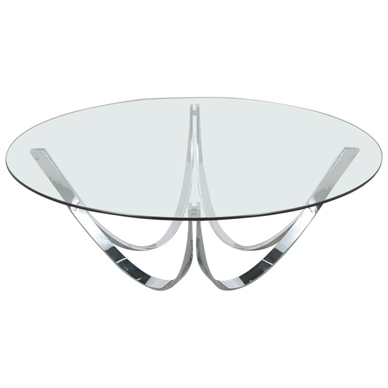 Vintage Mid-Century Chrome Coffee Table For Sale at 1stDibs