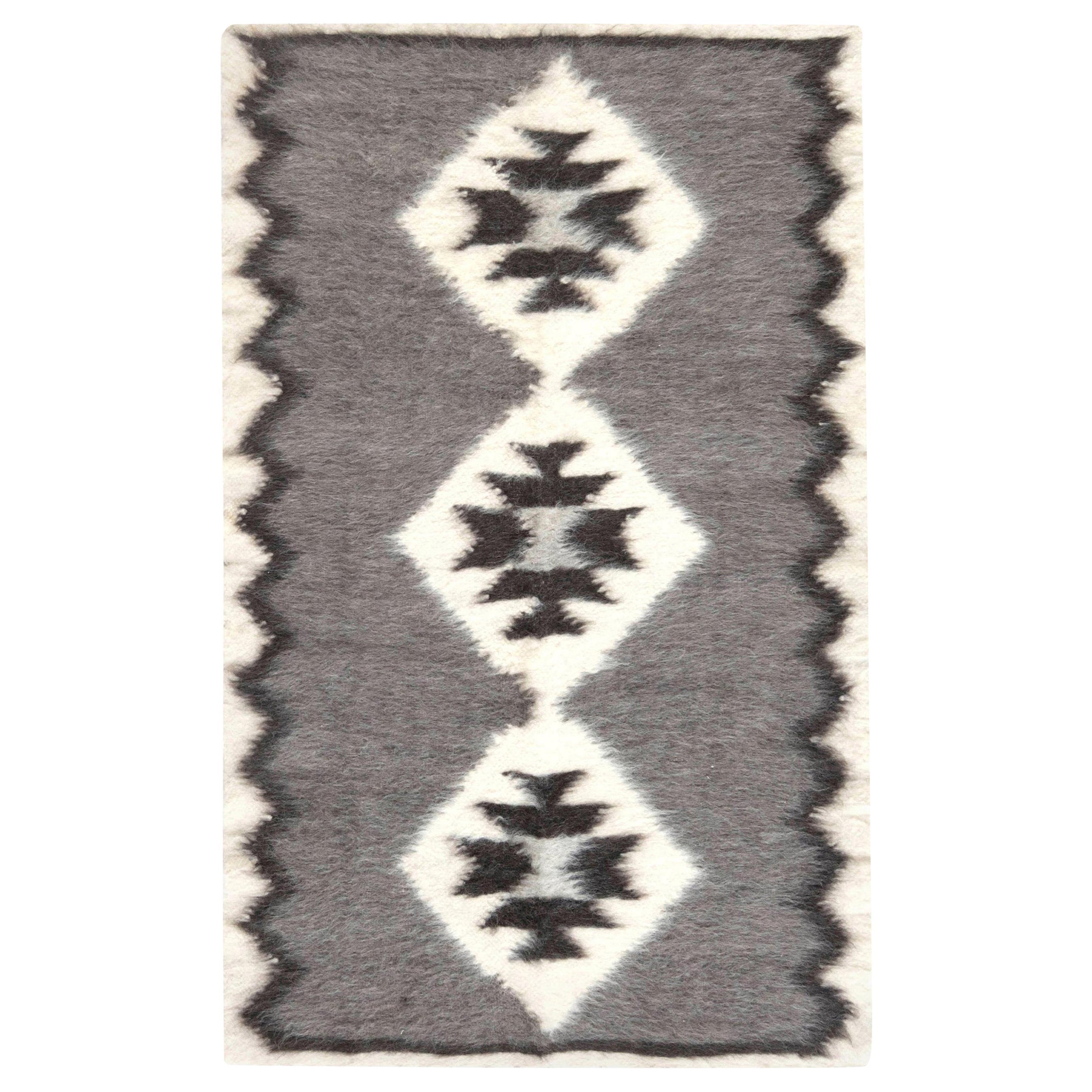 Gray Genuine Large European Cowhide Hair Rug For Sale at 1stDibs