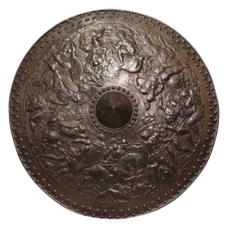 Antique French Cast Iron Wall Shield, C. 1890 For Sale at 1stDibs