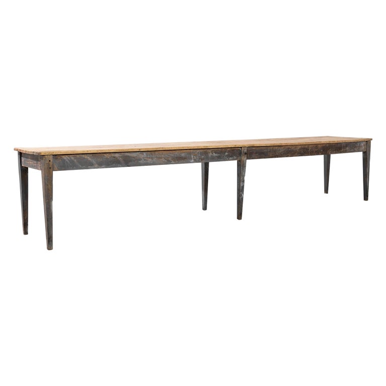 Early 20th Century French Long Wooden Table at 1stDibs
