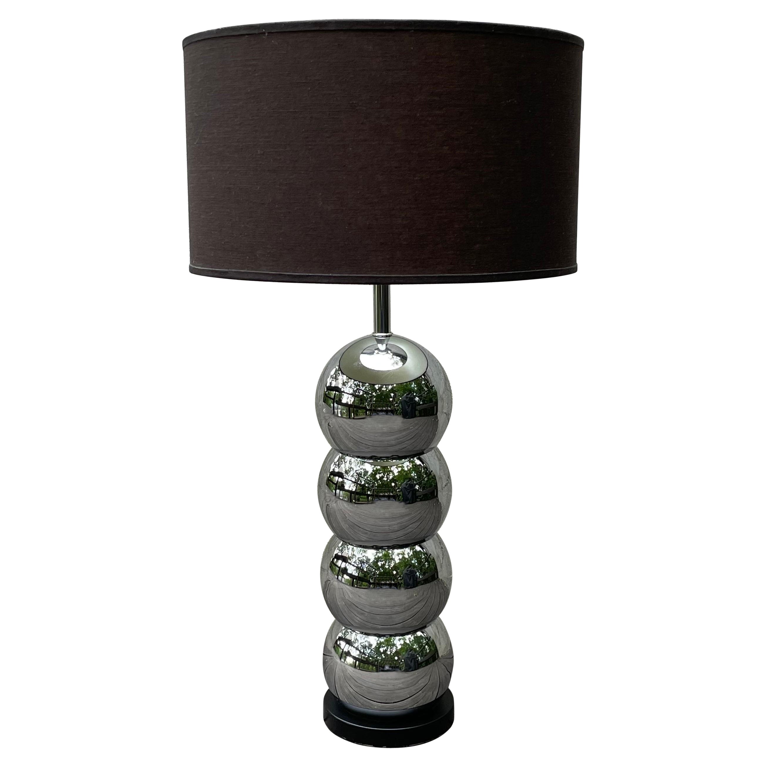 Stacked Chrome Ball Lamp For Sale at 1stDibs