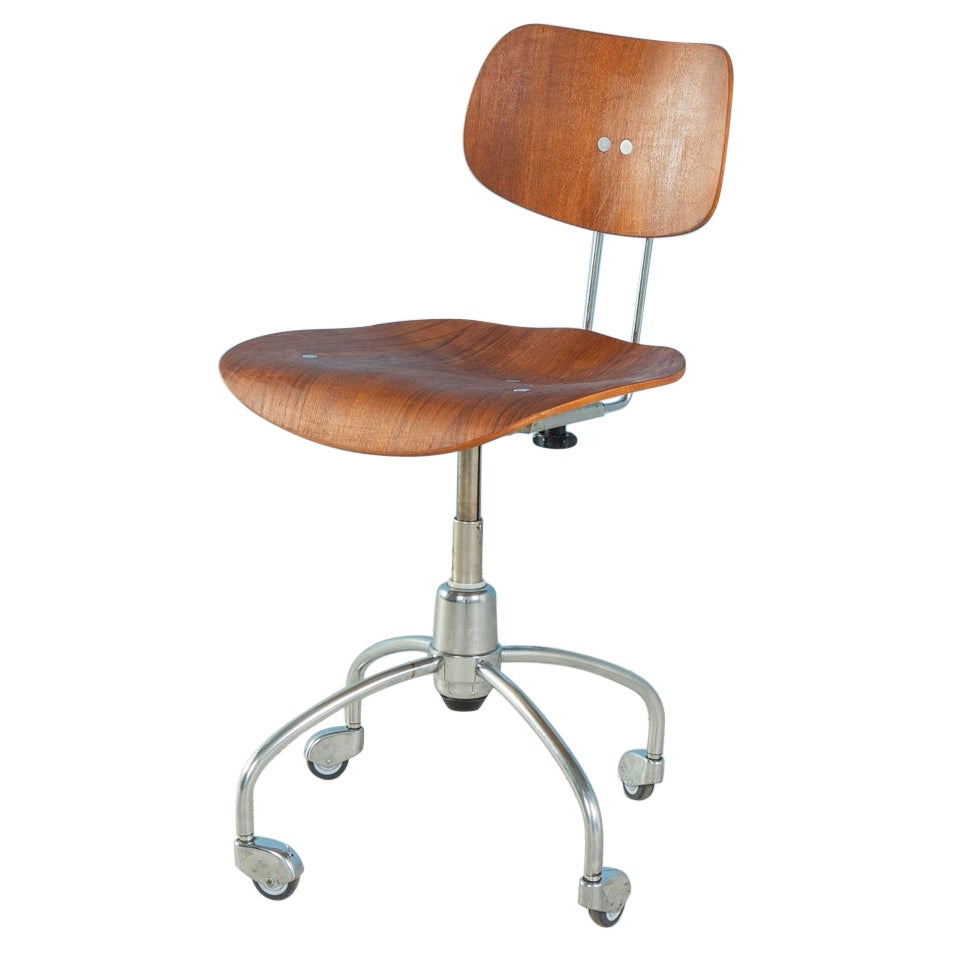 Mid-Century Modern Black Vintage Desk Chair Style Egon Eiermann 1950s ...