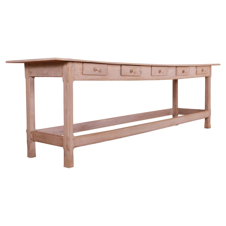 English Bleached Oak Serving Table For Sale at 1stDibs