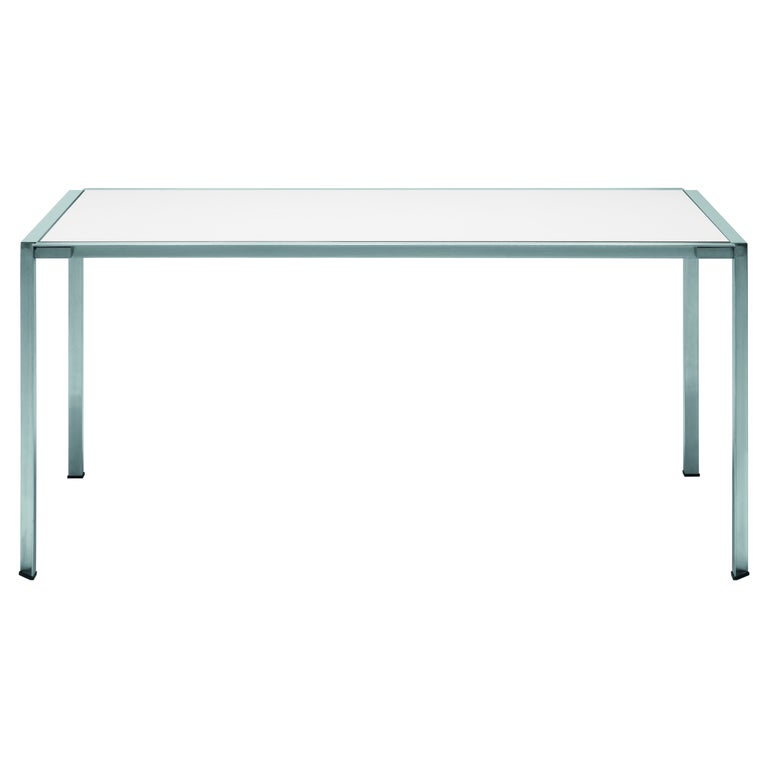 Alias 218_O Green Table with Brushed Stainless Steel Frame and Dekton ...