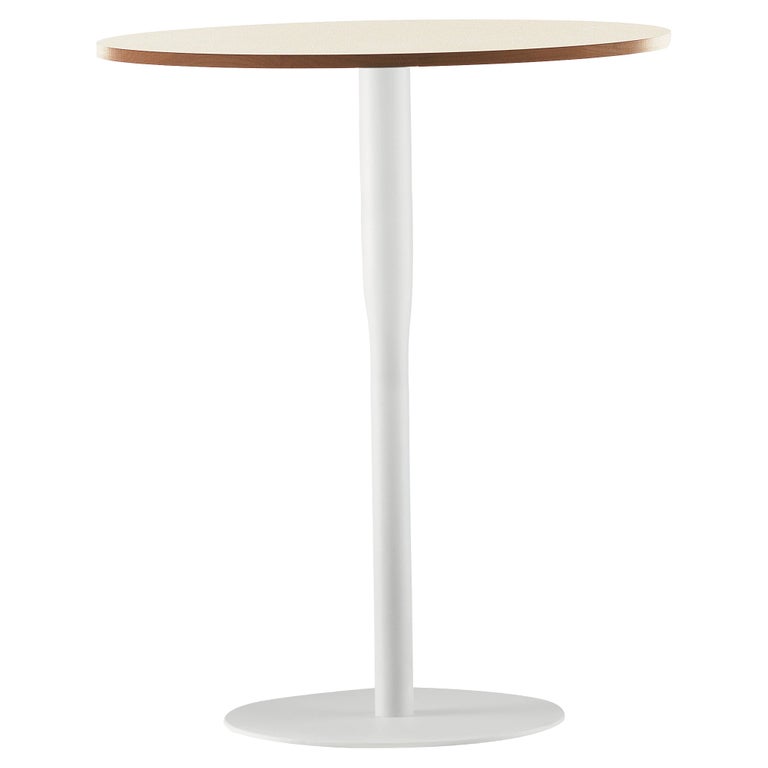 Alias 796 Round Atlas Table in White Top with Lacquered Aluminum Frame ...