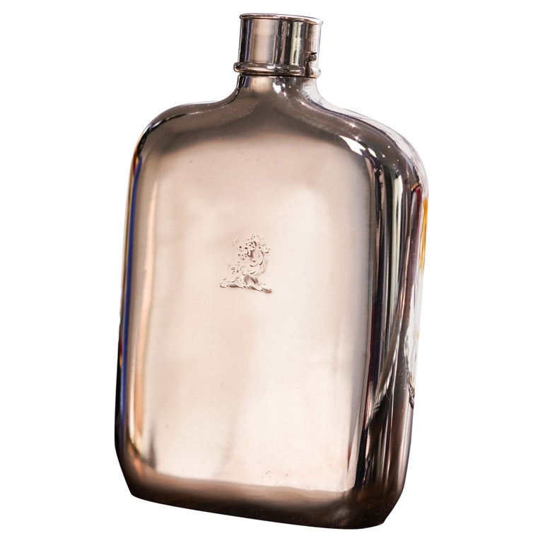 Antique Victorian Solid Silver Hip Flask with Bayonet Cap, Edward Smith ...
