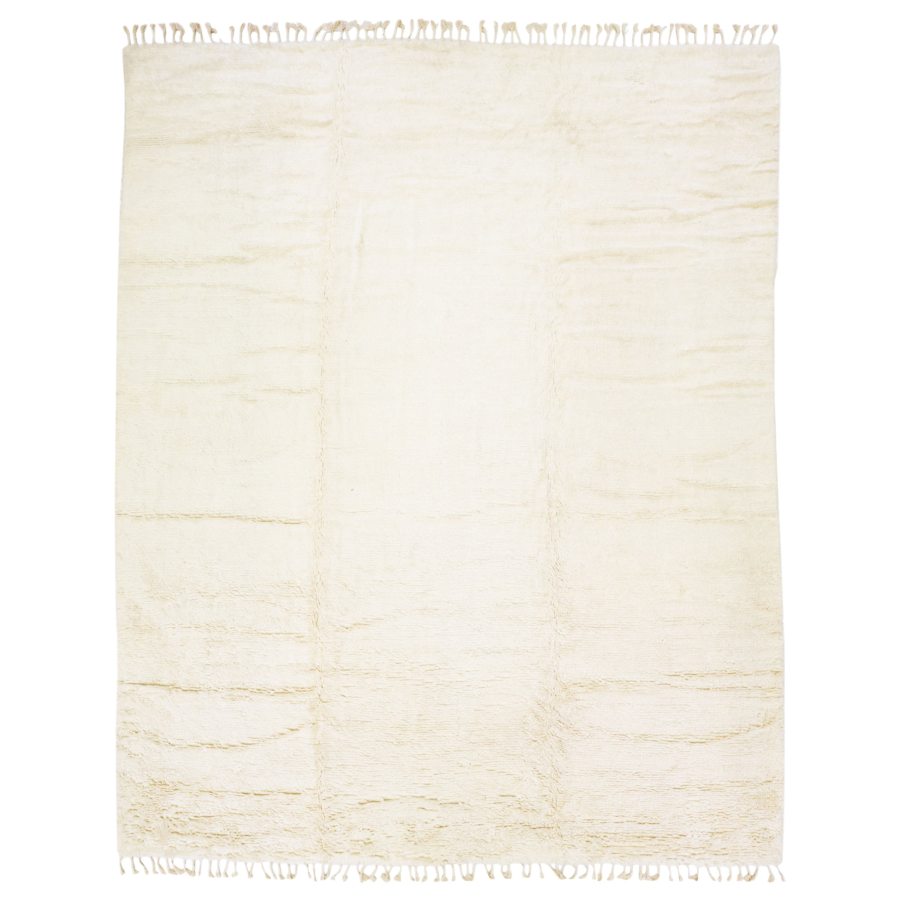 Oversize Modern Moroccan Style Geometric Wool Rug in Beige For Sale at ...