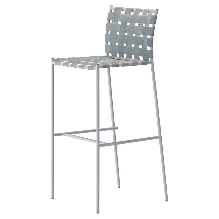 Alias 719 Tagliatelle Outdoor High Stool in Grey Seat and Stainless ...