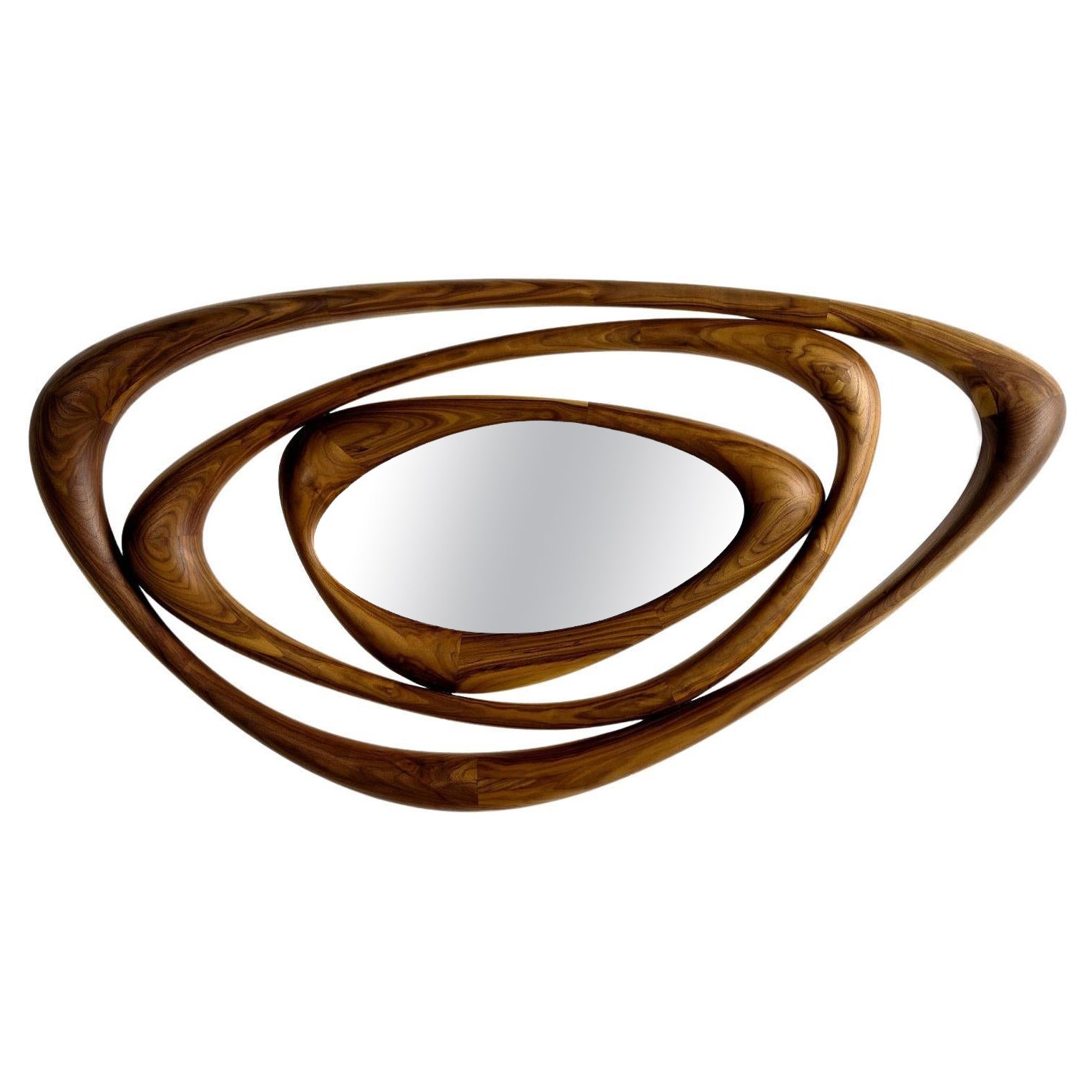 American Walnut Wall Mirror with Rounded Triangular Shape For Sale at ...