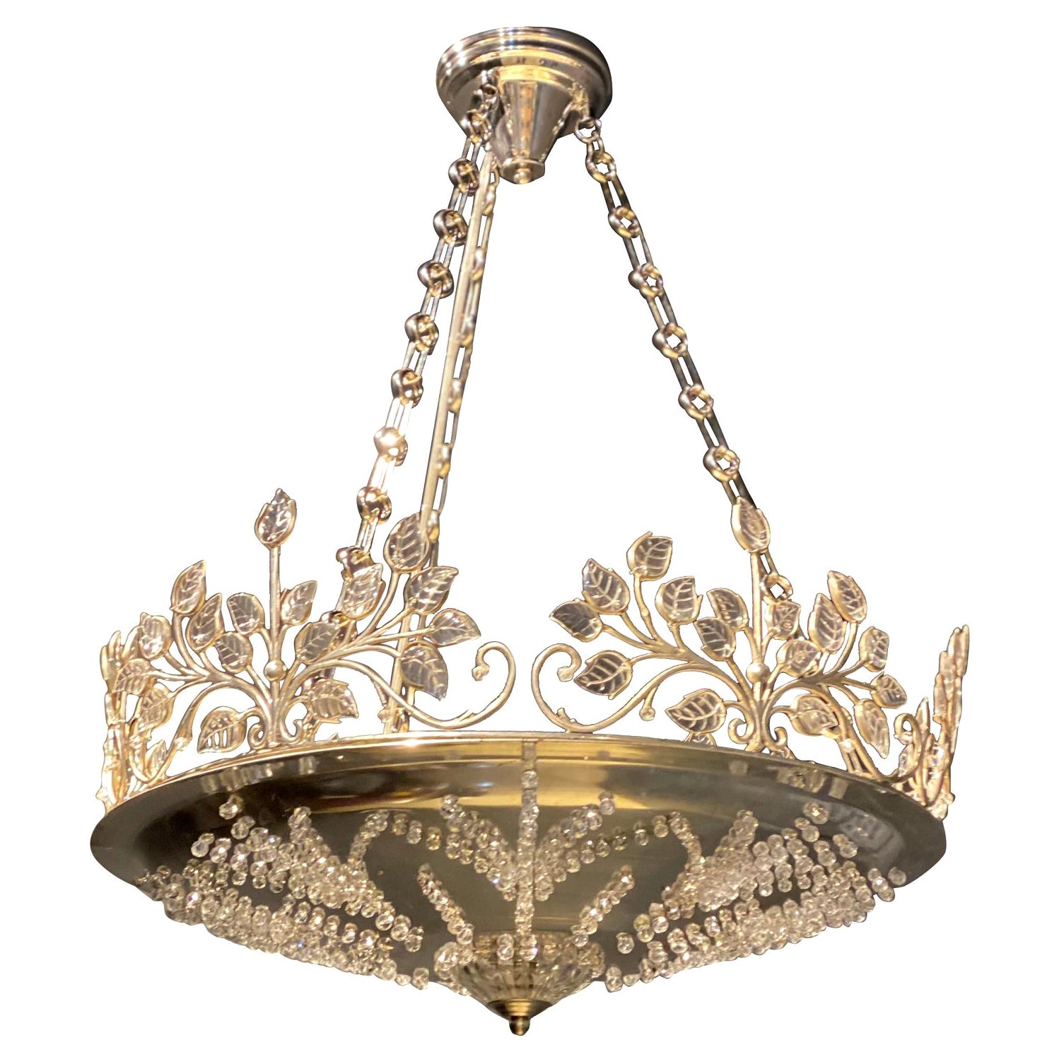 Vintage French Silver Light Fixture For Sale at 1stDibs