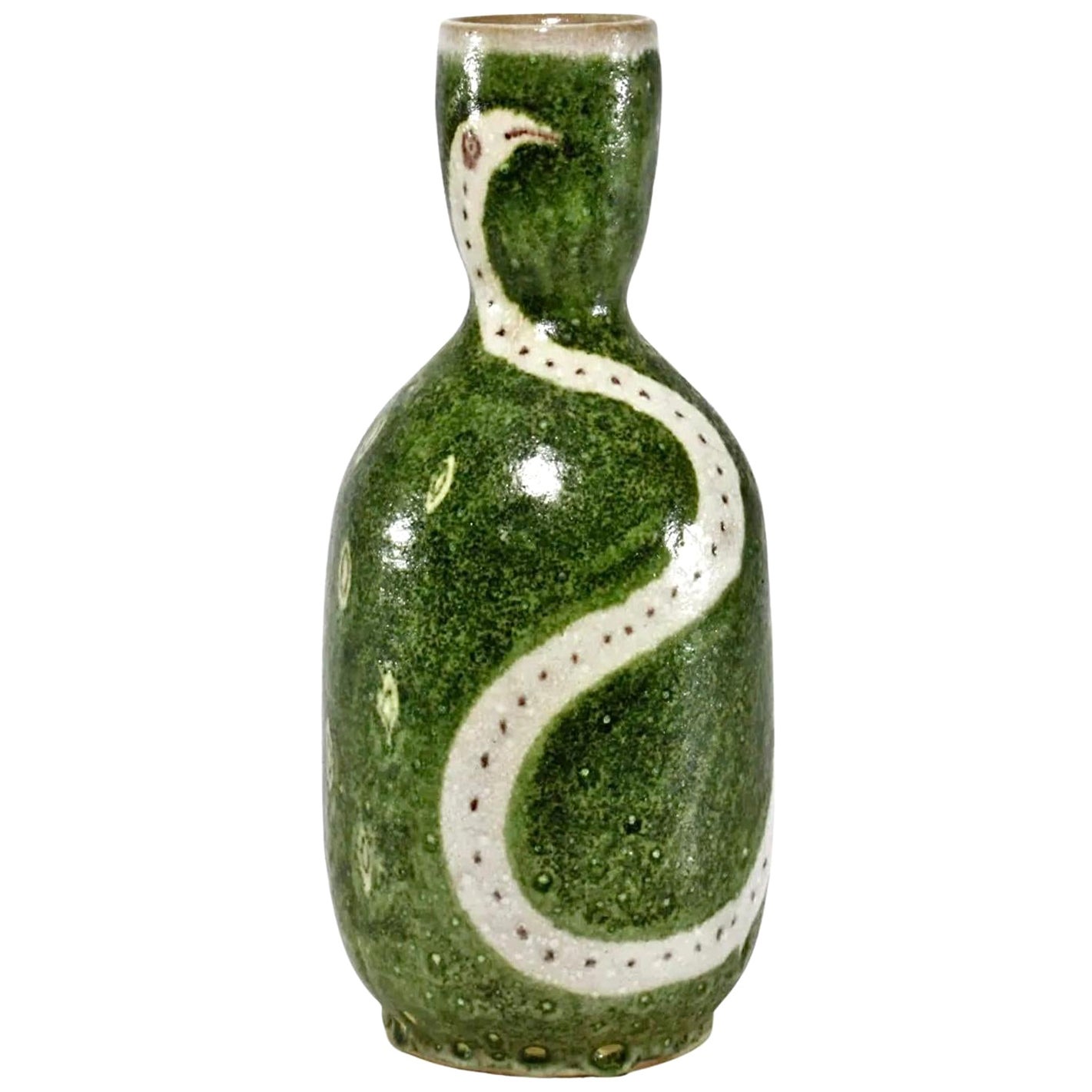 Charming Snakes Ceramic Vase, with Underglaze Sgraffito Detailing For ...