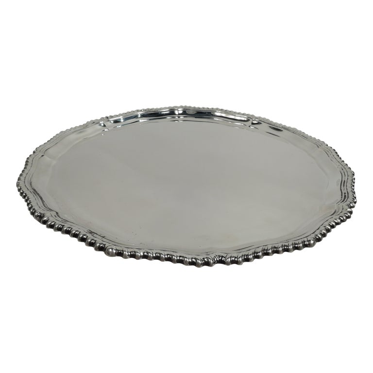 Traditional English Georgian Sterling Silver Salver Tray For Sale at ...