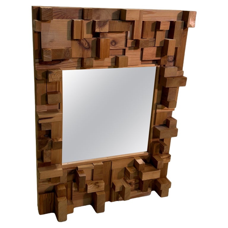 Geometric Frame Block Mirror For Sale at 1stDibs