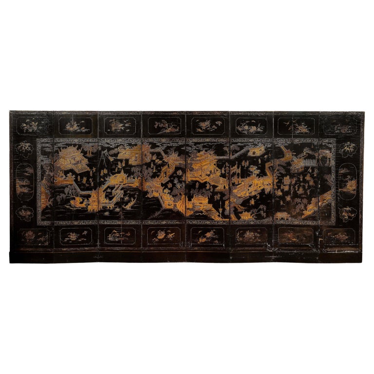 Large 8-wing-screen in Coromandel Lacquer, China, Quing, Late 18th ...