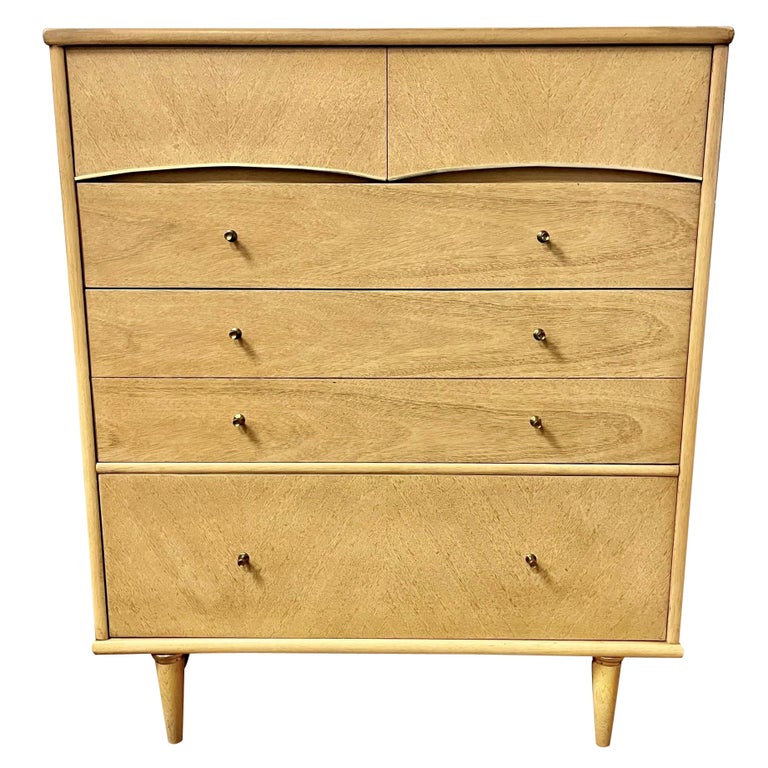 Mid-Century Kent Coffey Debonaire Bleached Mahogany Tall Chest Dresser ...