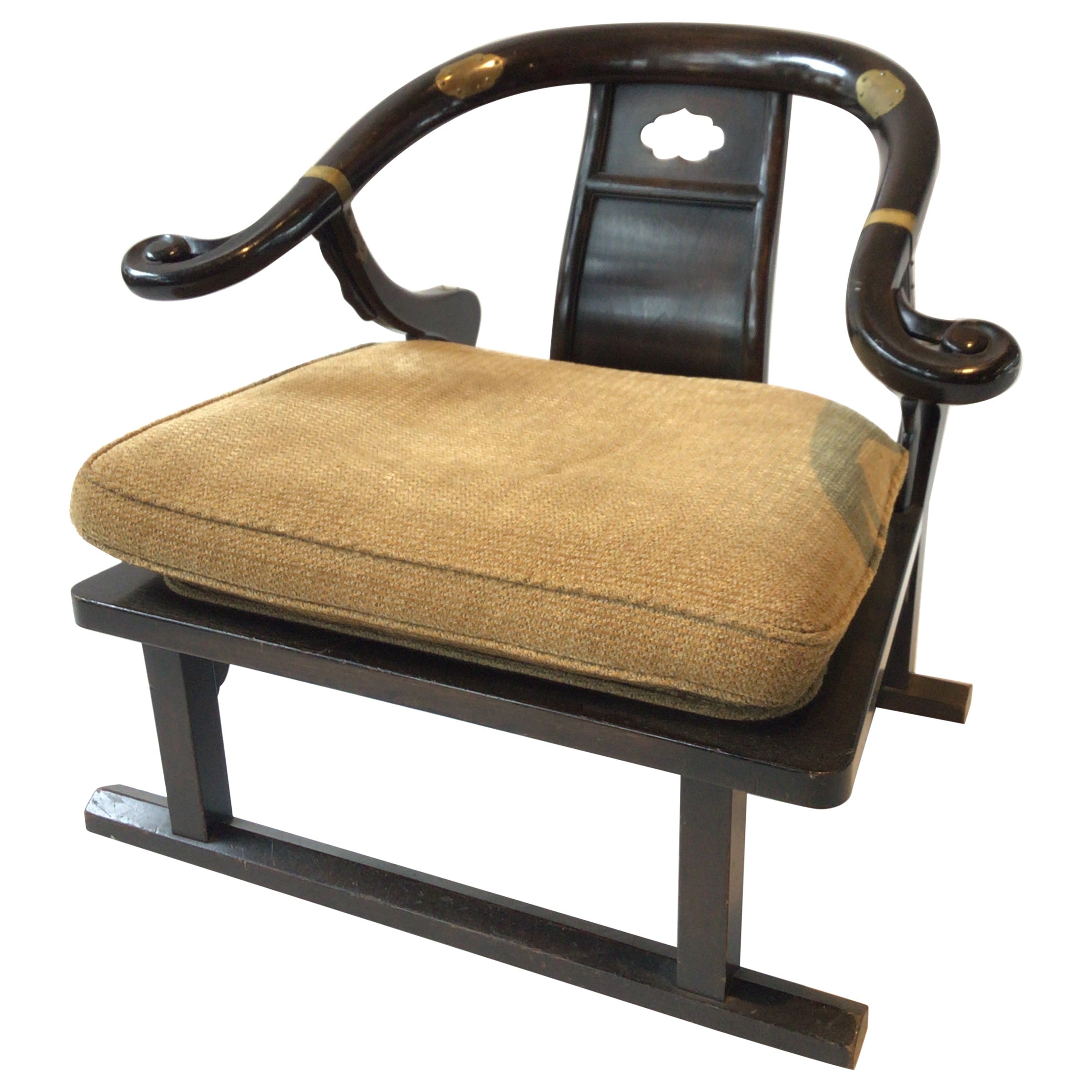1960s Asian-Style Hand Carved Armchair For Sale at 1stDibs