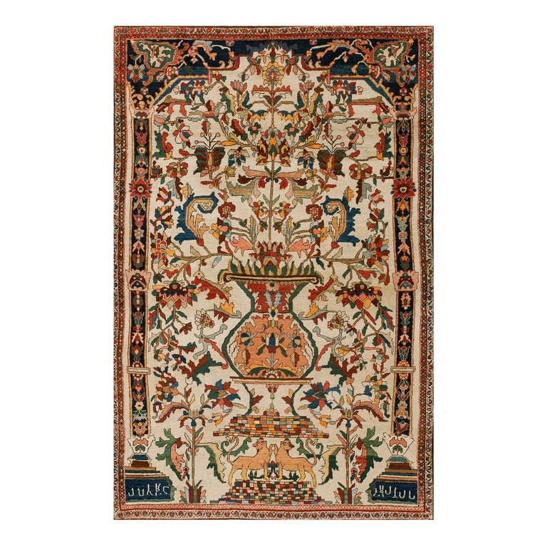 Late 19th Century Persian Sarouk Farahan Carpet ( 4'4'' x 6'9''- 132 x ...