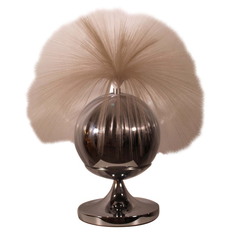 Vintage 1970s Fantasia Fiber Optic Rotating Chrome Lamp at 1stDibs