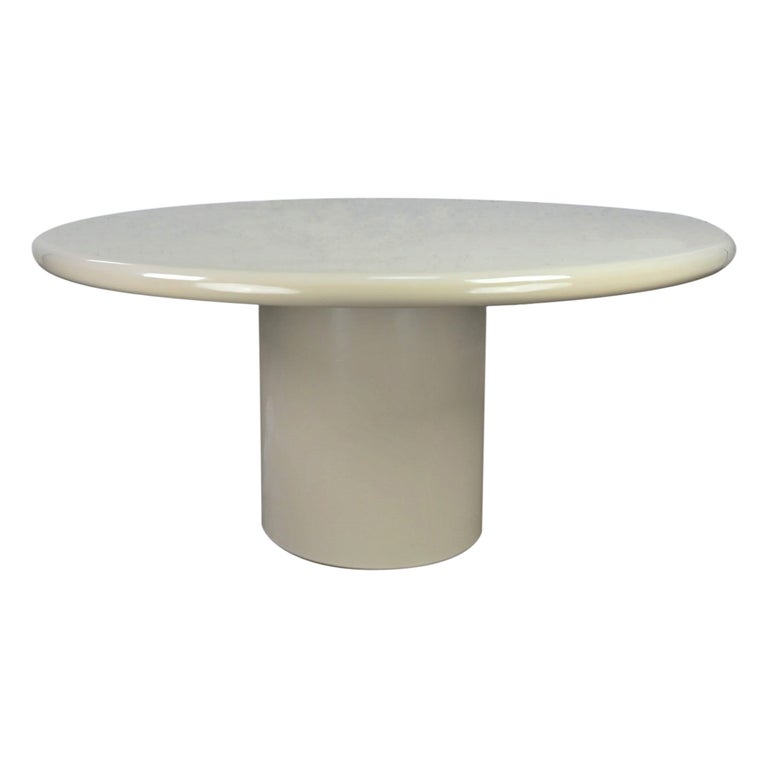 Round Postmodern Gray Lacquered Composite Dining Table Style Karl ...