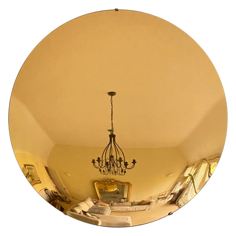 Varenna 24 Ct Verre Eglomisé Red Gold Diameter Convex Mirror - 100 cm ...