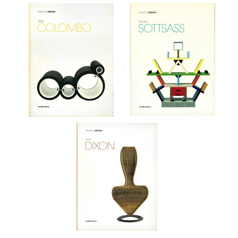 Set of 3 Minimum Design Books, Joe Colombo, Ettore Sottsass and Tom ...