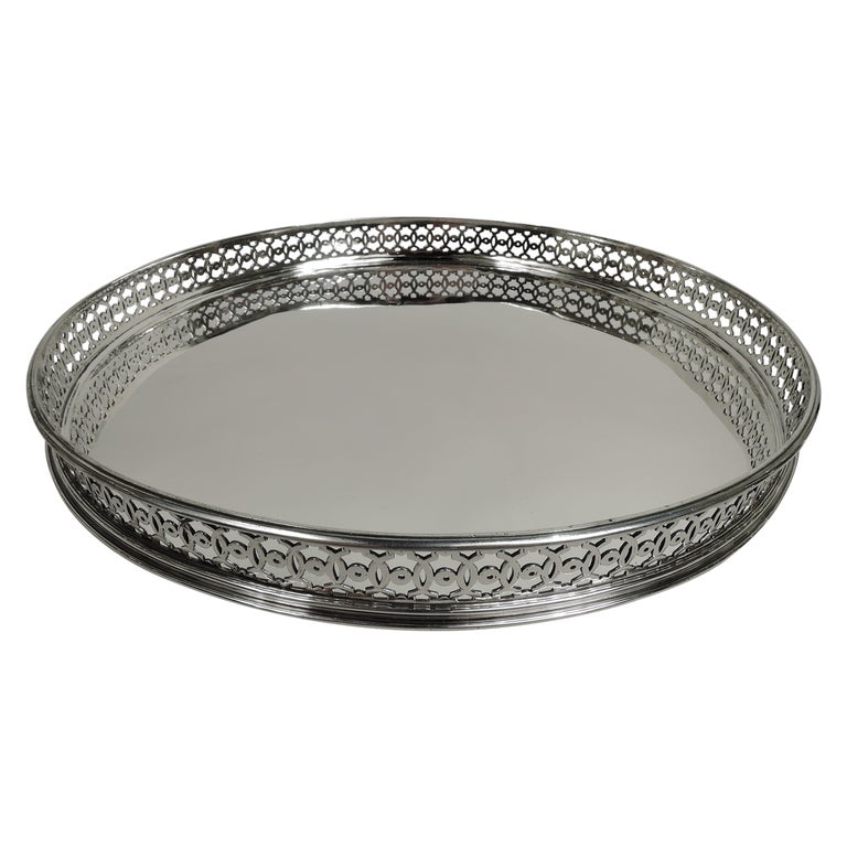 Antique French Belle Epoque Classical Silver Gallery Tray For Sale at ...