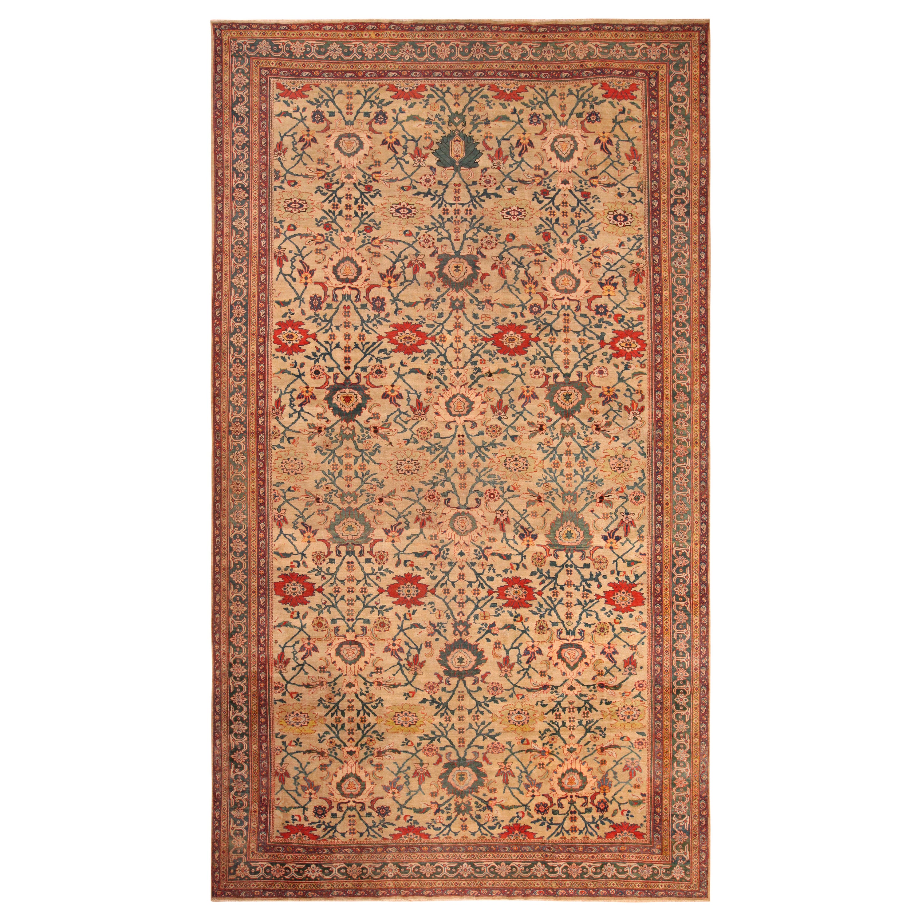 Antique Large Scale Persian Sultanabad Carpet. Size: 10 ft x 17 ft 5 in ...