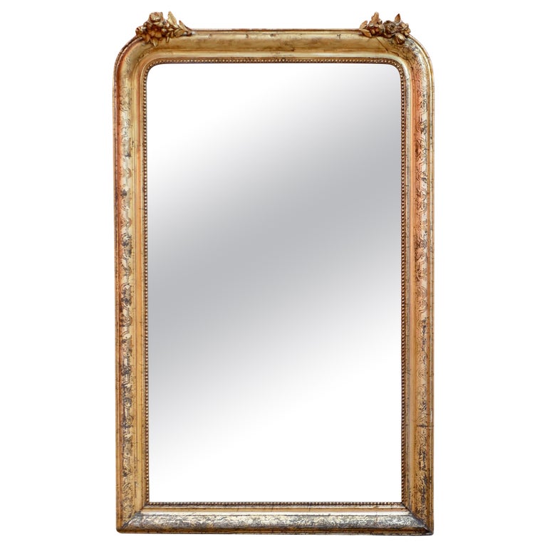 Large French Louis Philippe Gilt Mirror, Mid 19th Century at 1stDibs