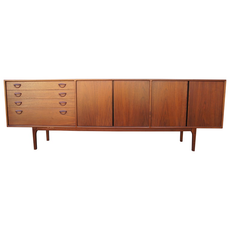 Large Walnut Sideboard by Kai Kristiansen For Sale at 1stDibs