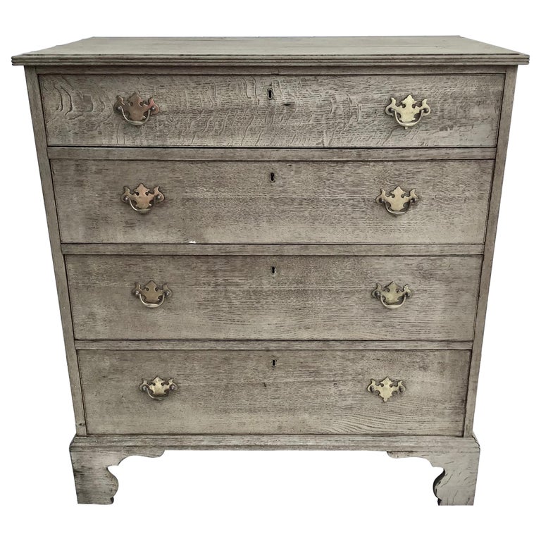 English Georgian Bleached Oak Chest at 1stDibs