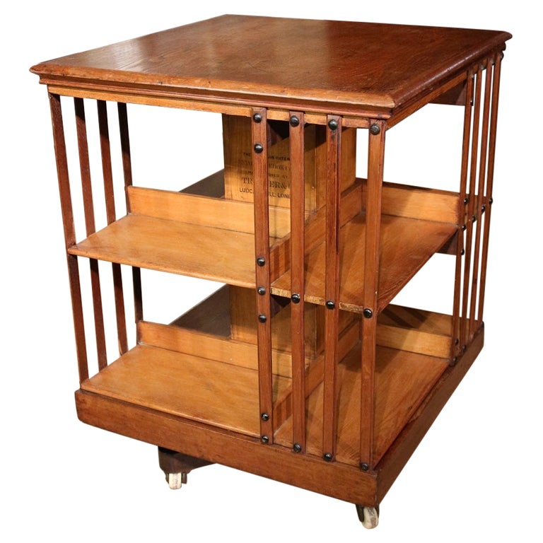 19th Century Oak Revolving Bookcase at 1stDibs