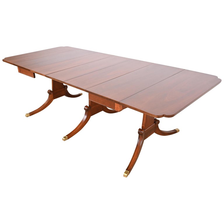 Drexel Georgian Mahogany Triple Pedestal Extension Dining Table ...