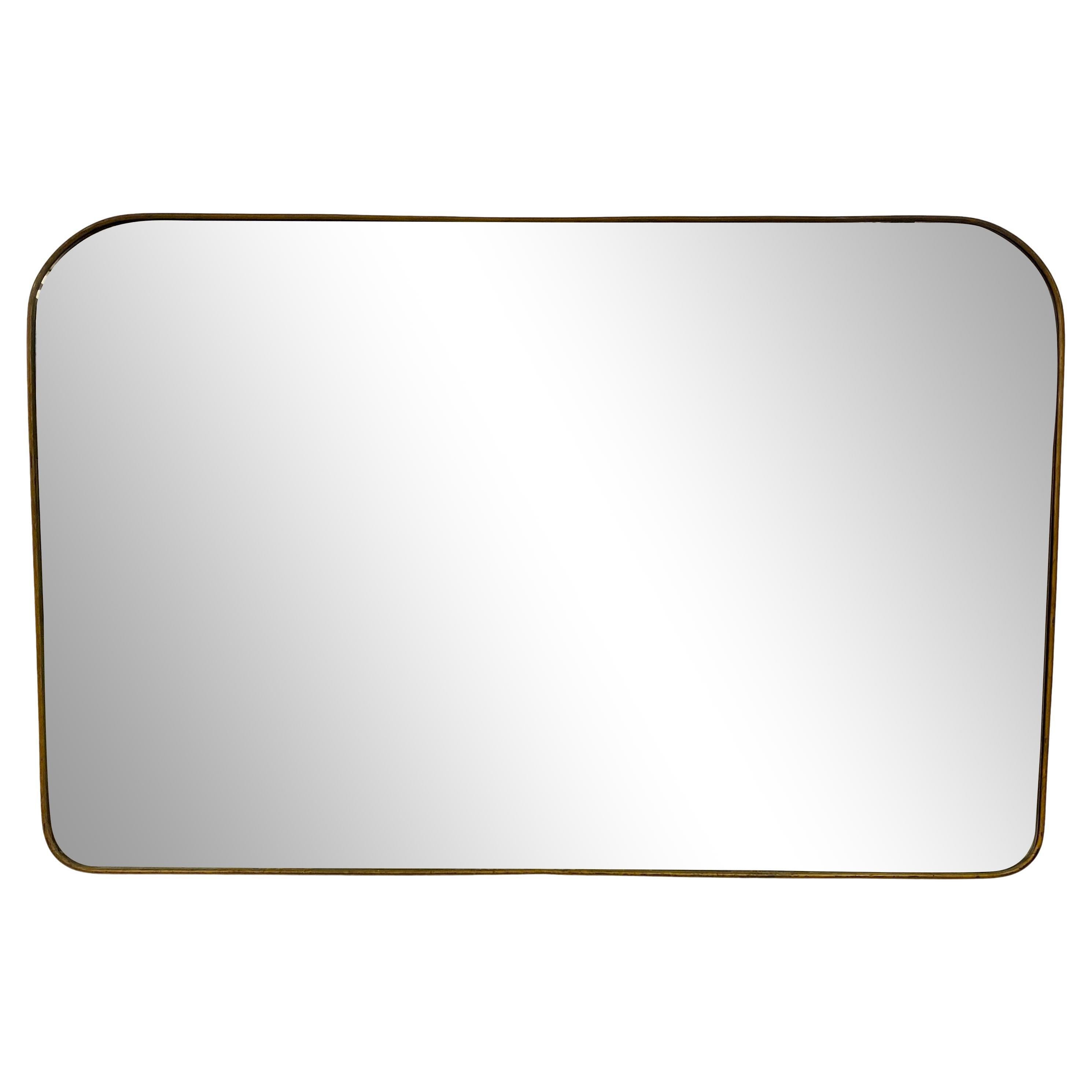 1950s American Large Rectangular Etched Mirror at 1stDibs