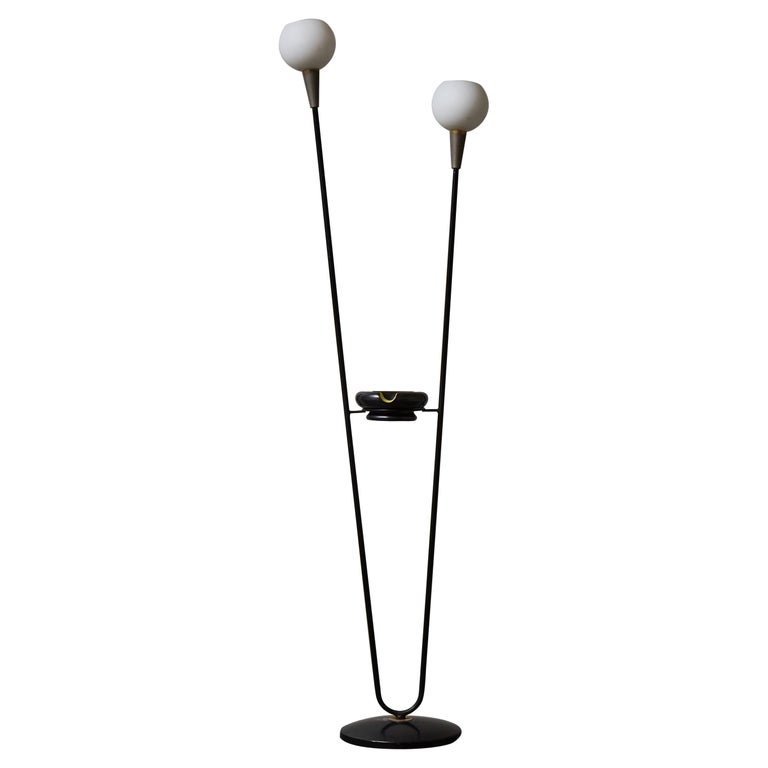 Vintage Two Lights Floor Lamp with Ashtray at 1stDibs