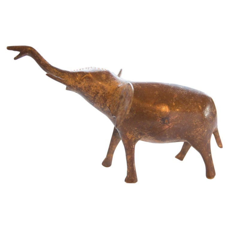 Vintage African Copper Elephant For Sale at 1stDibs