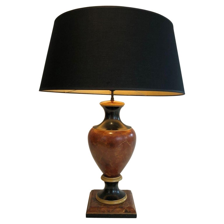 Painted Baluster Wooden Table Lamp For Sale at 1stDibs