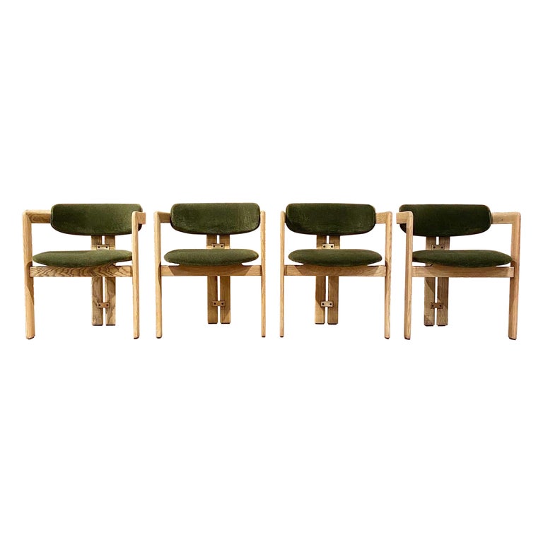 Augusto Savini 'Pamplona" Dining Chairs, Pozzi, Set of Four at 1stDibs