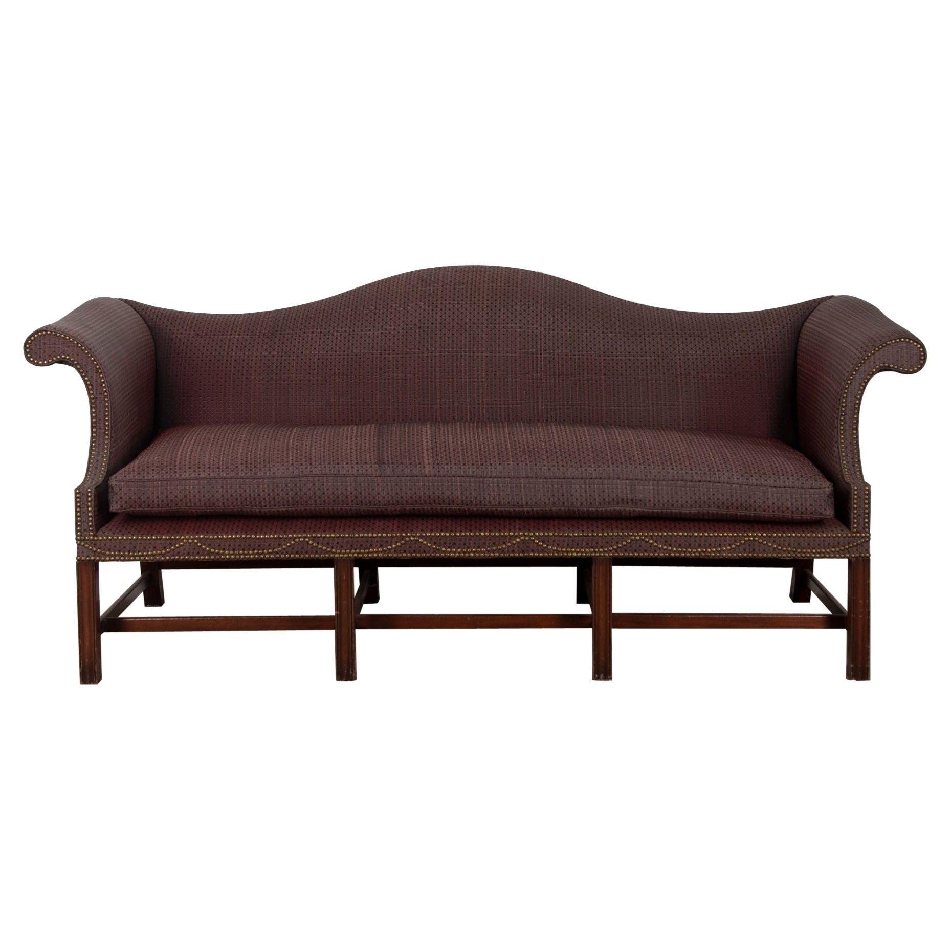 Duncan Phyfe Upholstered Camel Back Sofa, 19th Century For Sale at ...