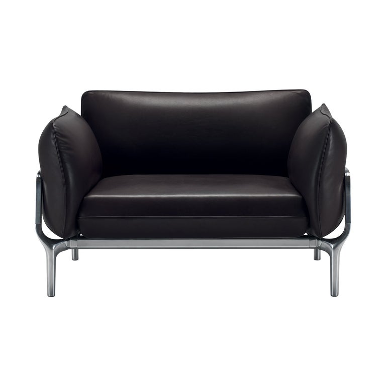 Alias V01 Vina Armchair in Torba Leather Seat with Polished Aluminum ...