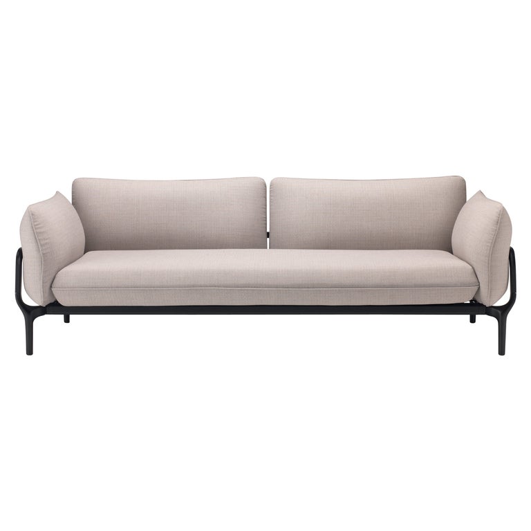 Alias V02 Vina Sofa in Beige Upholstery with Black Lacquered Aluminum ...