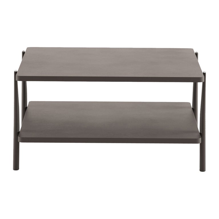 Alias 954 Eleven Low Table Double Square in Graphite Grey Lacquered ...
