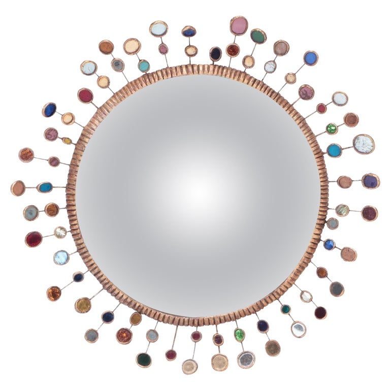 Line Vautrin Style Multi-Colored Glass Mirror, Contemporary For Sale at ...