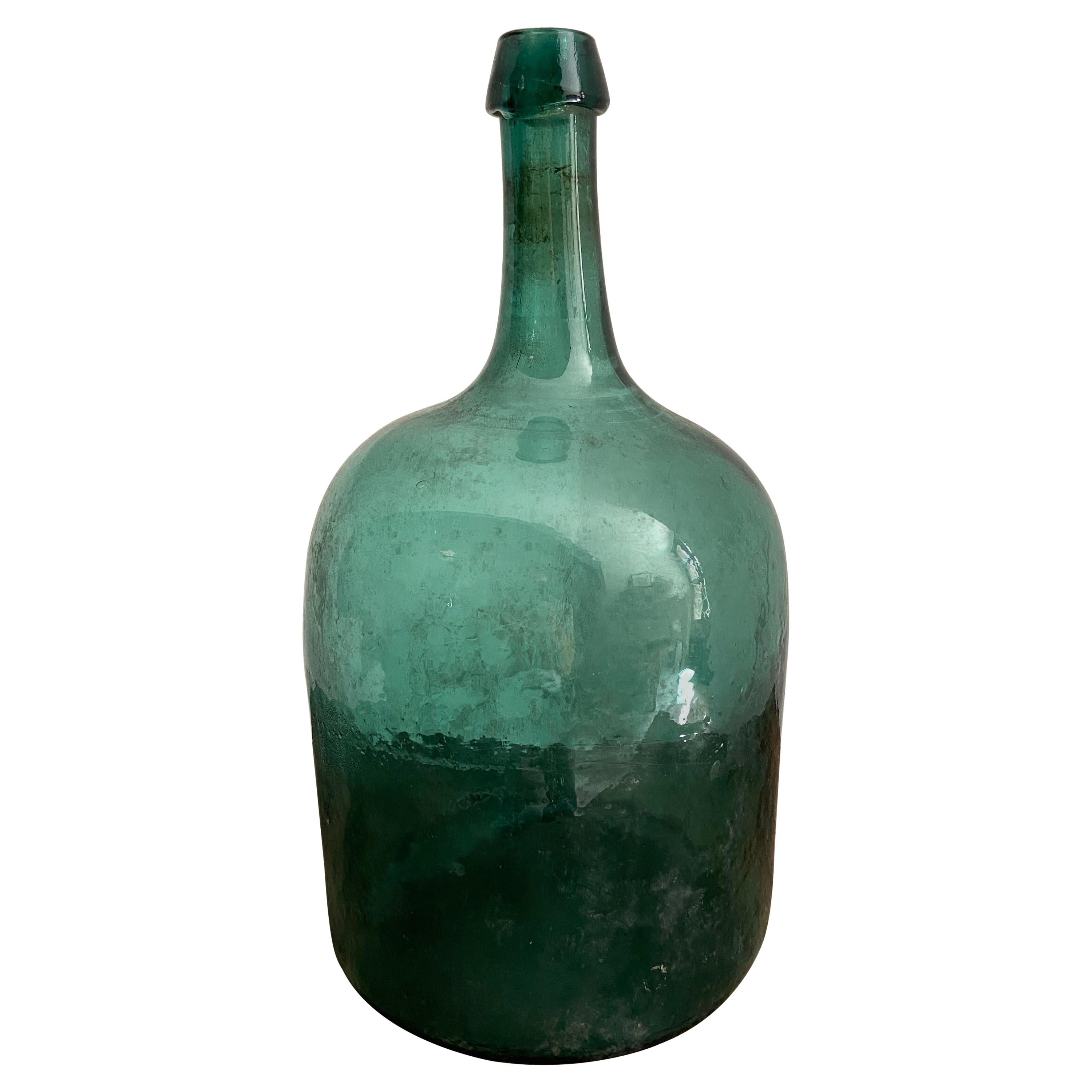 Emerald Green Demijohn From Puebla, Mexico, Circa 1930's at 1stDibs