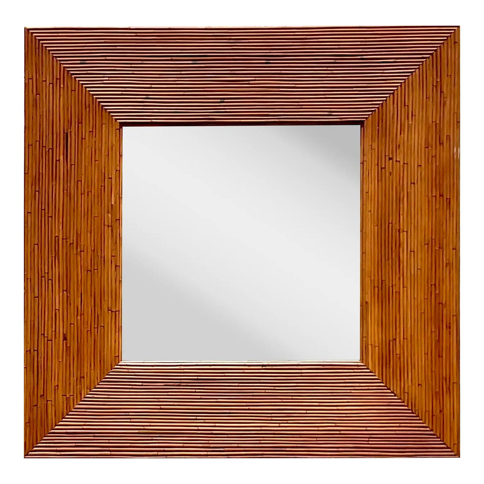 Austrian Style Reeded "Button" Mirror For Sale at 1stDibs